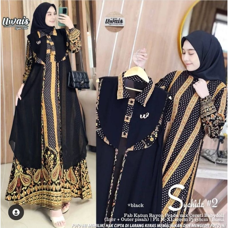 เสื้อคลุม Lutessa Set Gamis 2in1 แยกด้านใน ด้านนอก syahida 2 ...