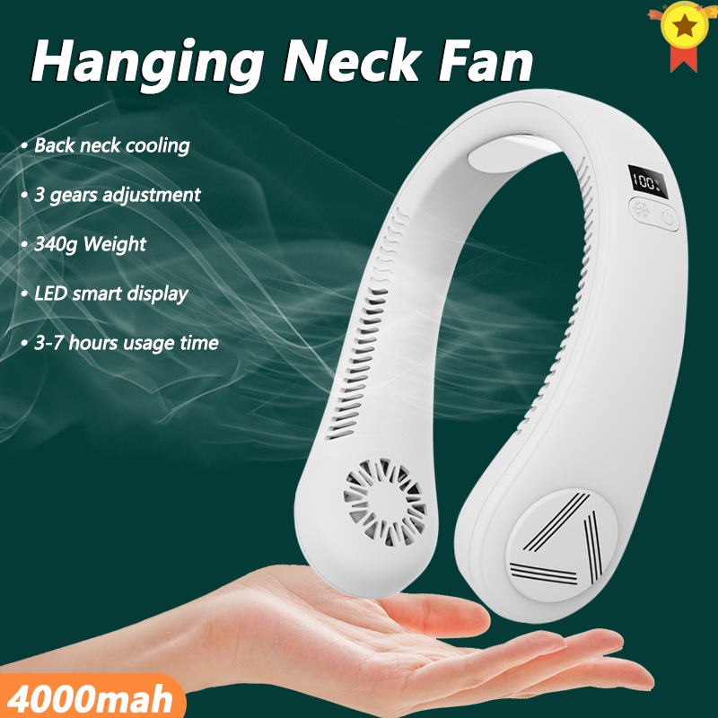 w4000mAh Mini Air Conditioner Ventilator Portable Hanging Neck Fan Usb ...