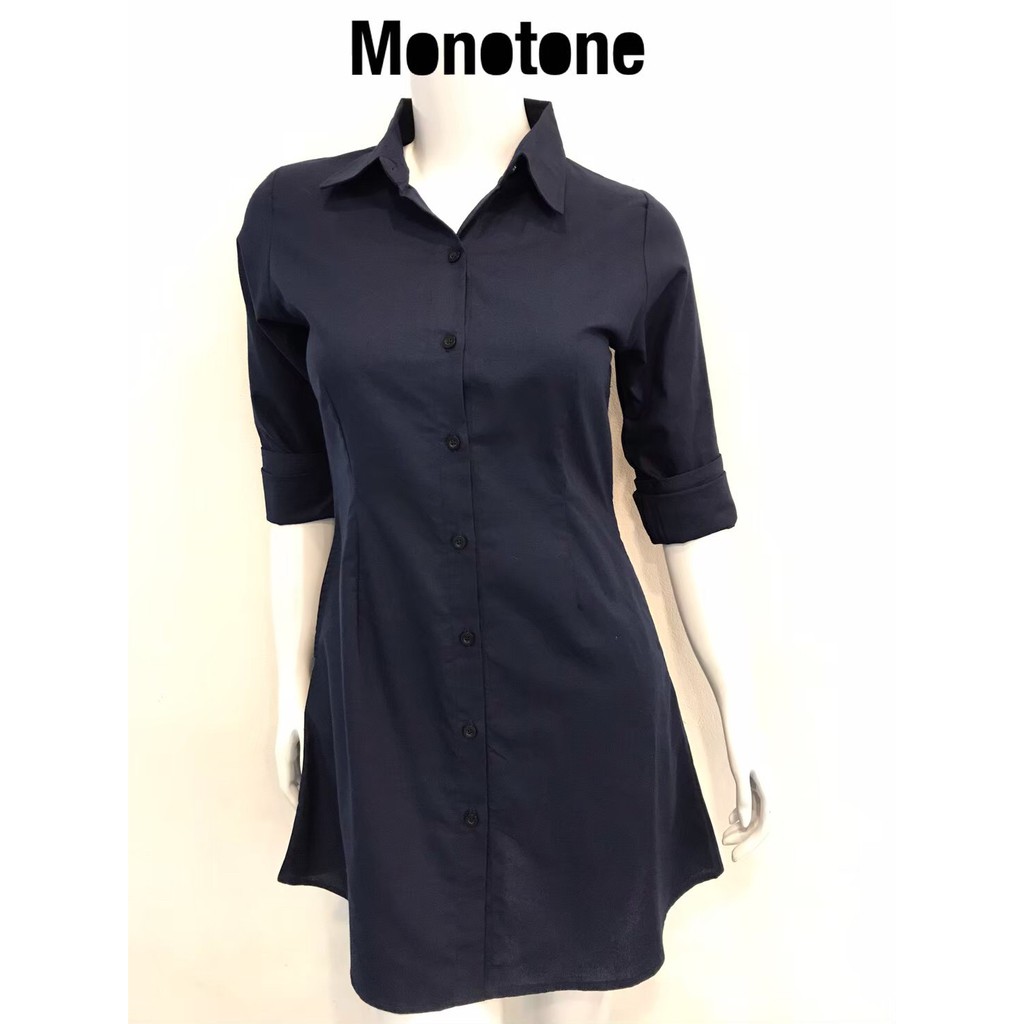 เสื้อเชิ้ตผู้หญิง เสื้อเชิ้ตทรงเดรช Monotone Shirt Lady Basic ...