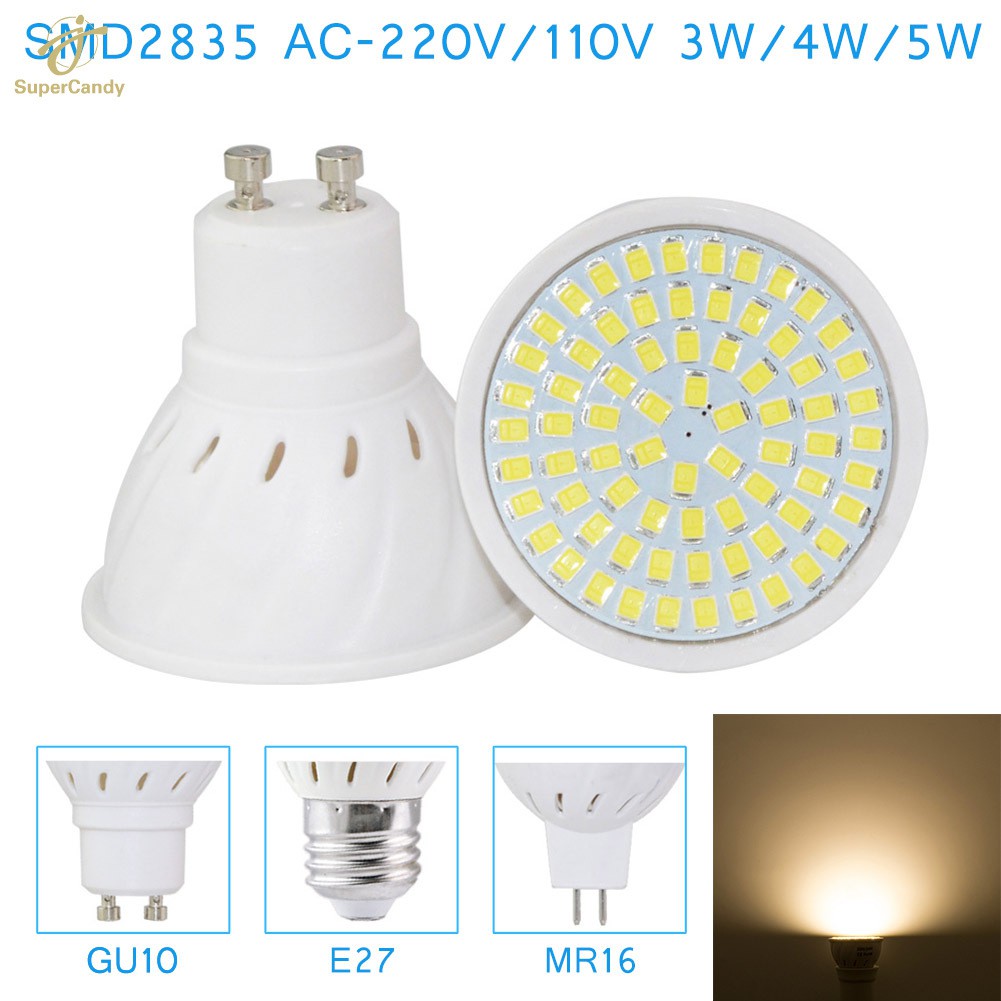 Gu10 Mr16 E27 หลอดไฟ Led 3w 4w 5w 2835 Smd 36 54 72 ไฟ Led 110v 220v