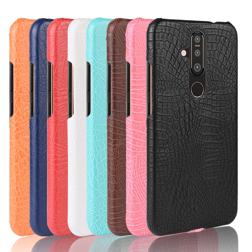 For Nokia X71 Case For Nokia 8.1 Plus Retro Luxury Crocodile Skin Cover ...