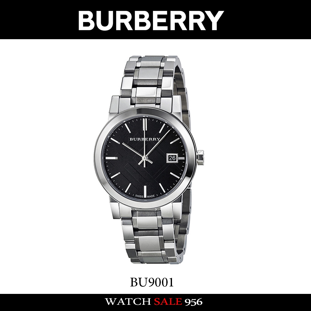 นาฬิกาผู้หญิง BURBERRY The City Black Dial Silver รุ่น BU9001 BU9101 ...