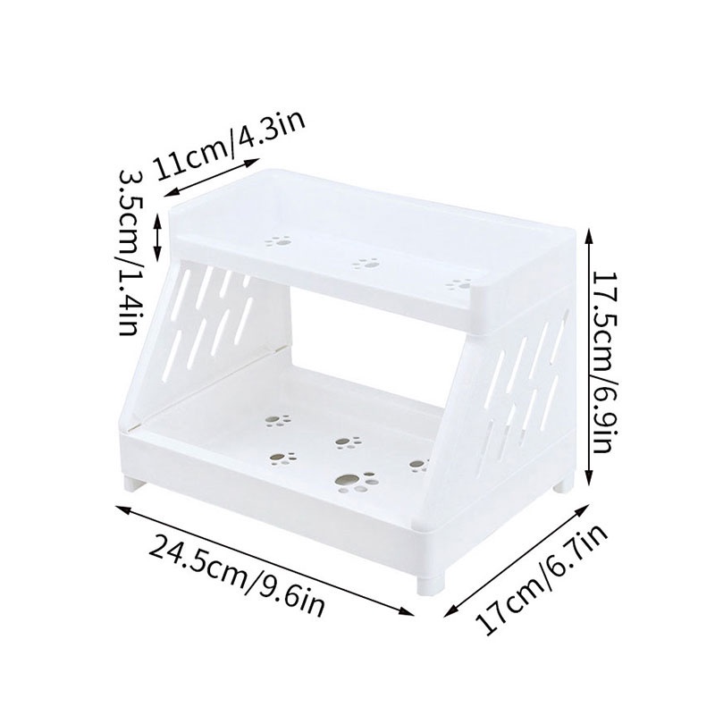 ♘Simple Two-layer Storage Shelf Office Desktop Organizers Home Storage ...