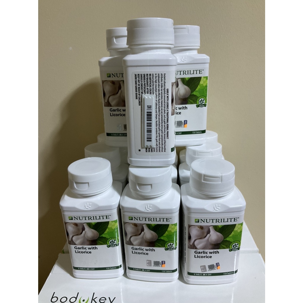 กระเทียมอัดเม็ด Amway NUTRILITE Garlic with Licorice (150 tab) EXP ...