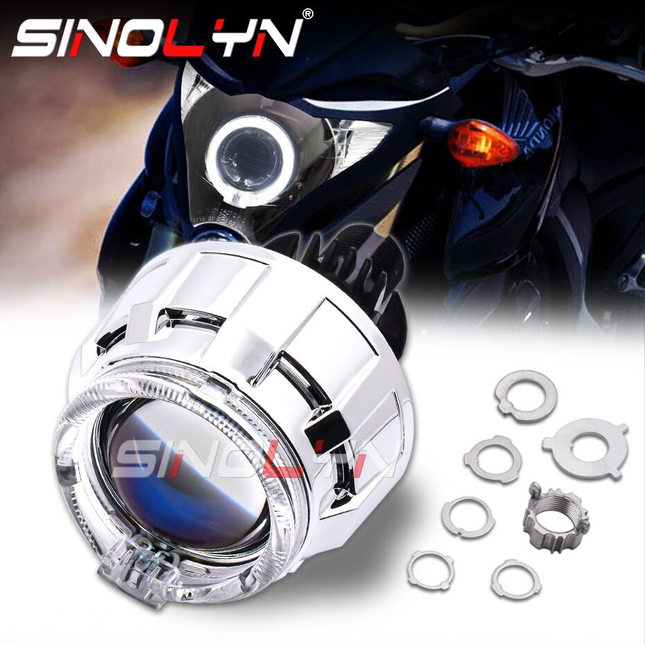 H4 LED Motorcycle Headlamp Angel Eyes H7 H1 Mini Driving Light ...
