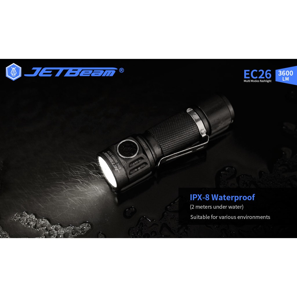 JETBEAM EC26 หลอด XPL HI 4 หลอด สว่างมากถึง 3600LM ปรับแสงสว่างด้วยระบ ...