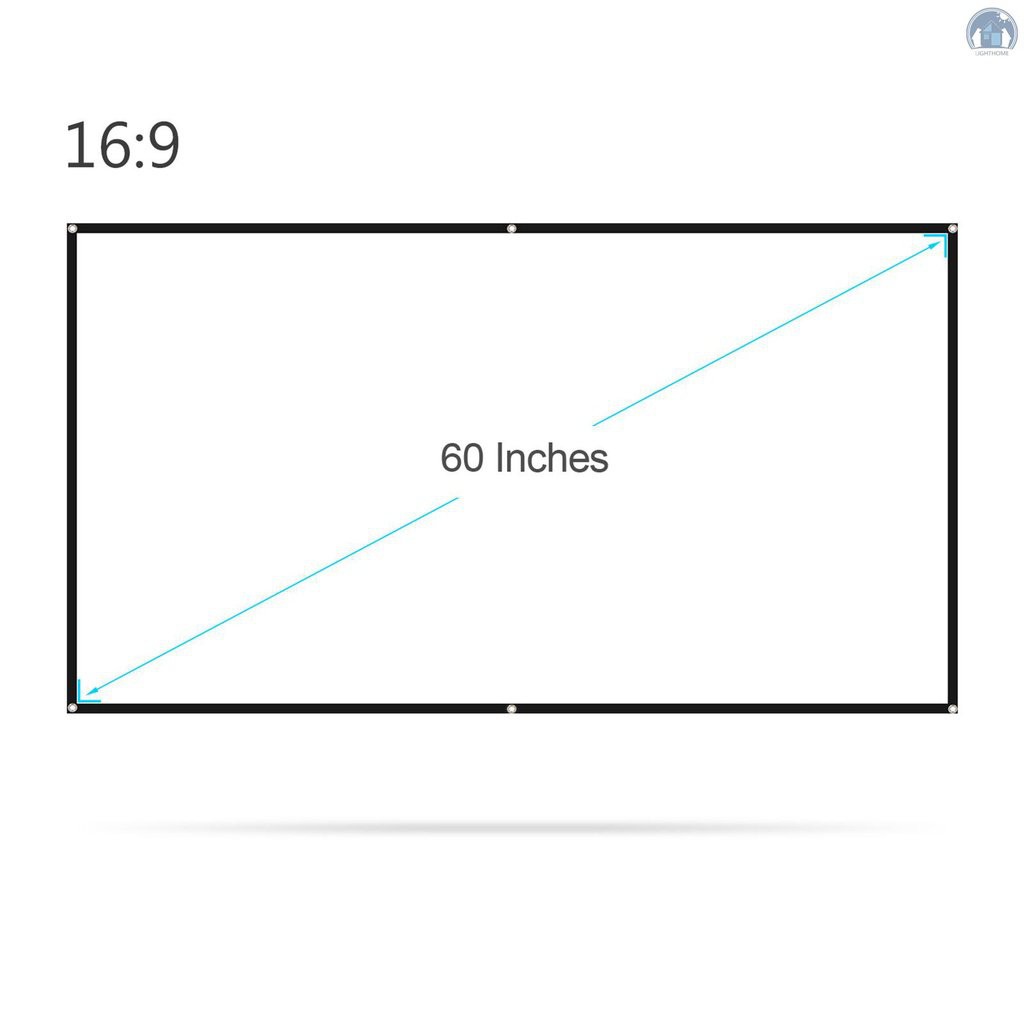 Lighthome 60 inches Projector Screen Widescreen 16:9 Portable ...