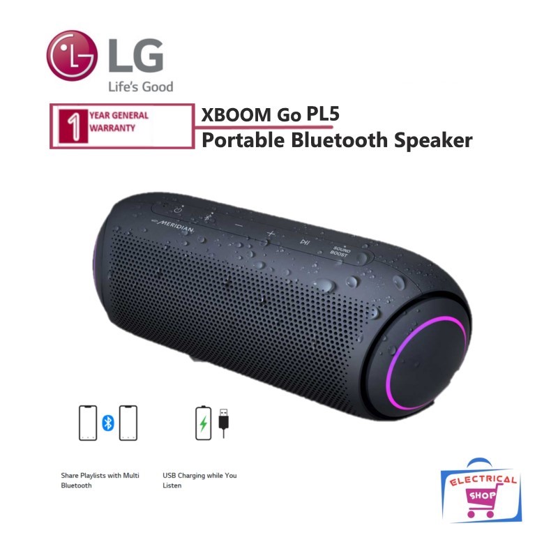 LG Wireless Speaker Xboom Go PL5 With Meridian Technology (18 Hour ...