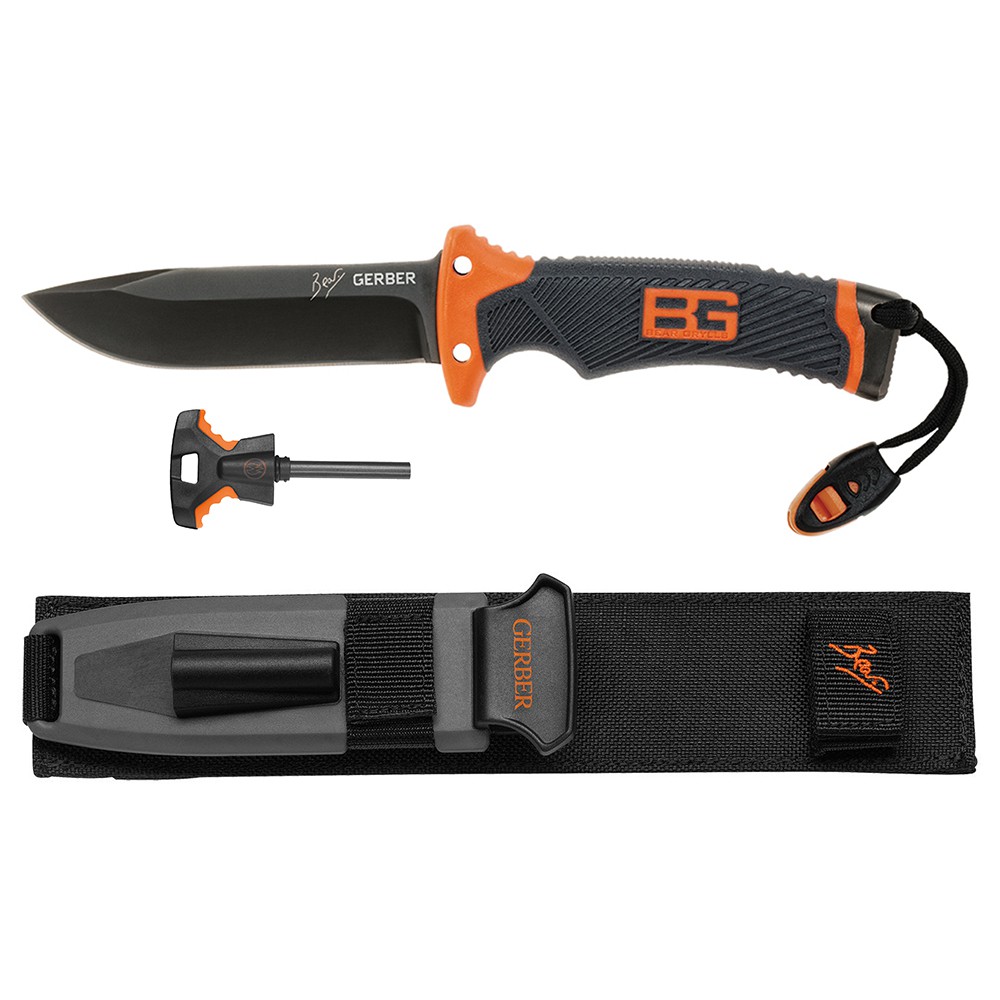 มีดเดินป่า มีดใบตาย GB Ultimate Survival Knife Fine Edge พร้อมแท่งจุดไฟ ...