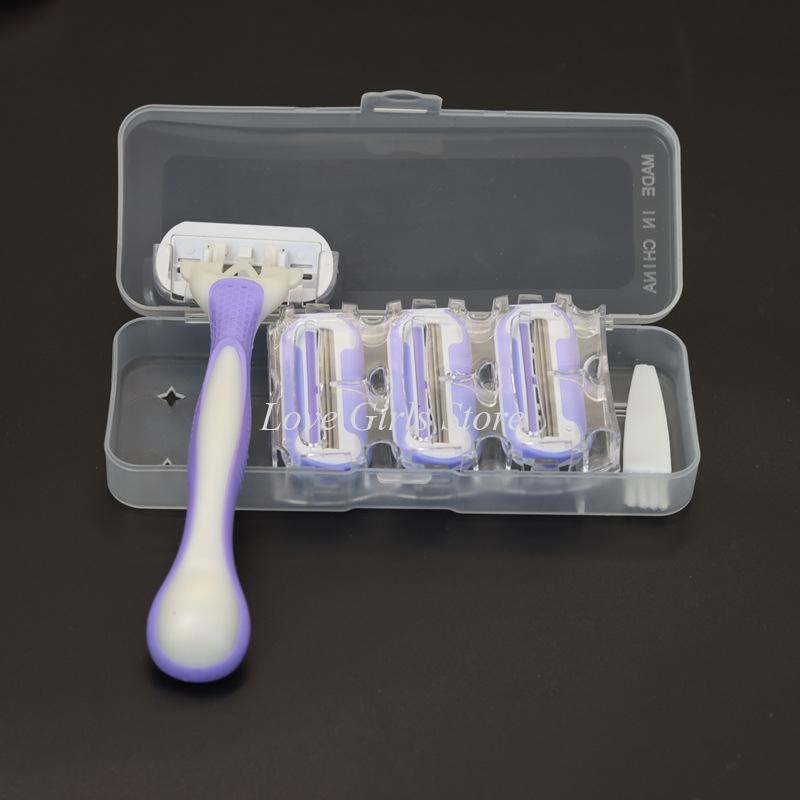 มีดโกนผู้ชาย Safety Razor Women Female 3 Blades Shaving Blades T shaped ...