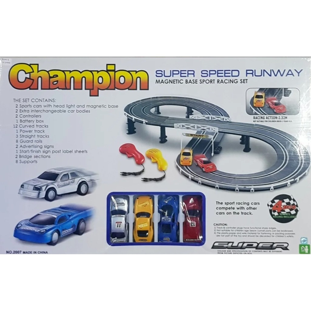 firstbuy_ชุดรถแข่งวิ่งราง Champion Super Speed แข่ง 2 คน ตัวรถมีไฟ ...