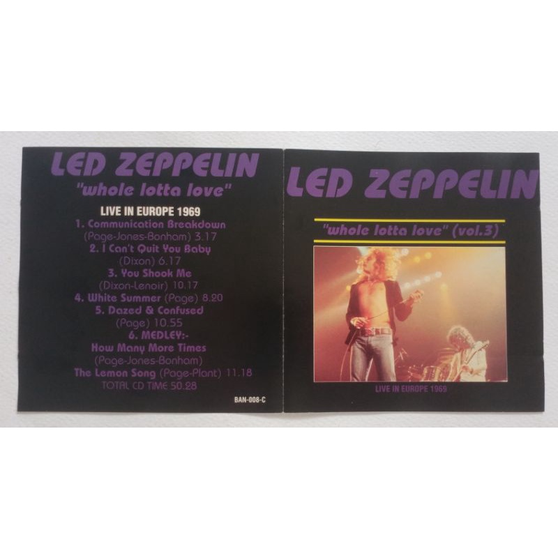 ซีดีเพลง LED ZEPPELIN Whole Lotta Love - Vol.3 (LiveConcert) RARE CD Music - ningyimmee - ThaiPick