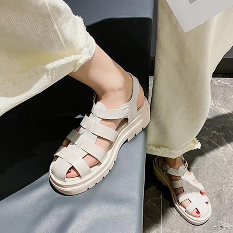 Women's Sandals 2021 Summer Flat Platform Sandal Thick Bottom PU ...