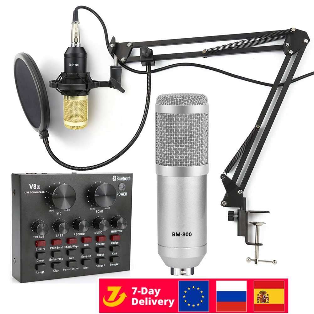 bm 800 Microphone Studio V8 Sound Card Phantom Power Kits bm800 ...