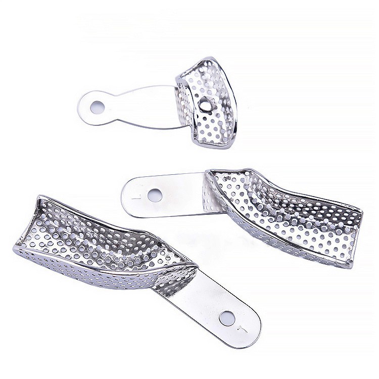 Dental Stainless Steel Partial Impression Side Trays Perforated with ...