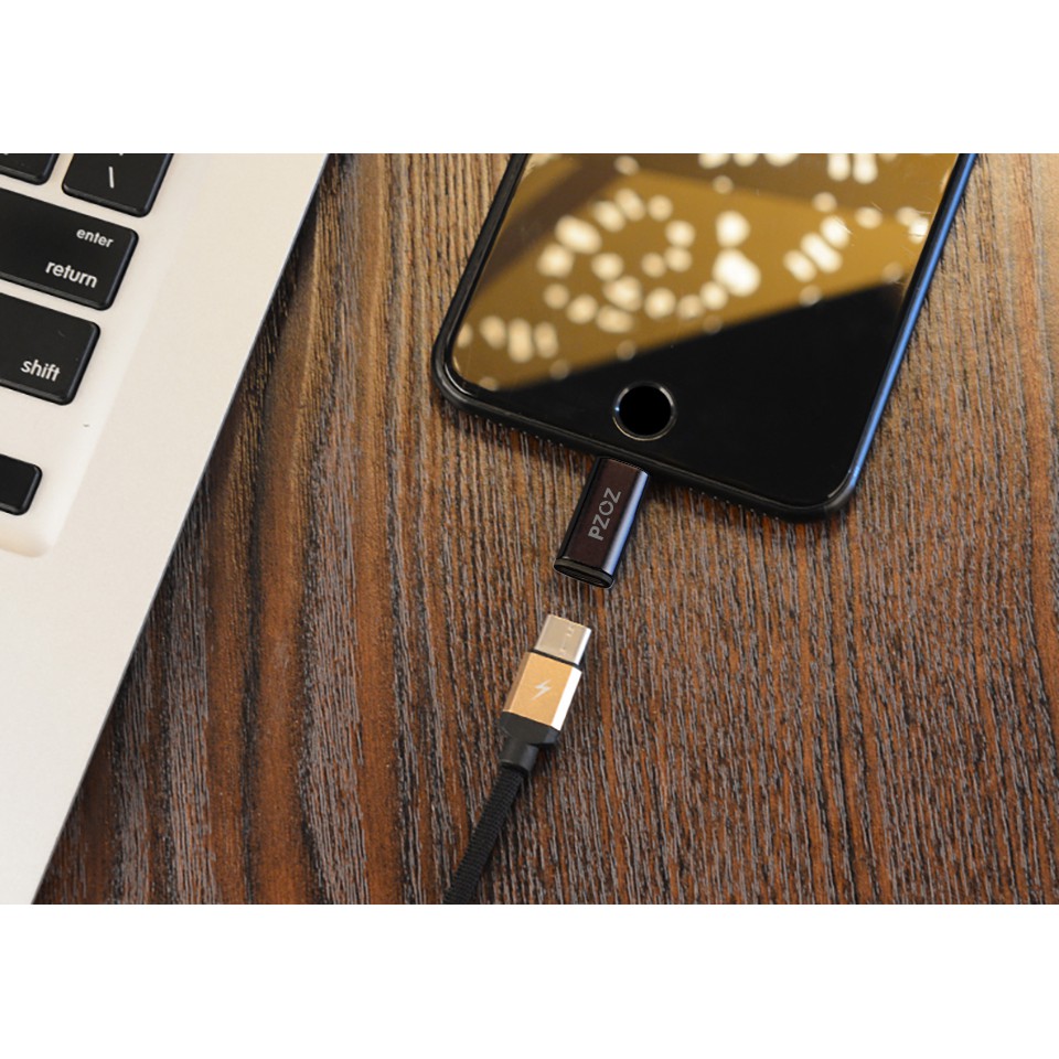 PZOZ Type-C VS Micro USB Adapter to Lightning for iPhone Cable USB ...