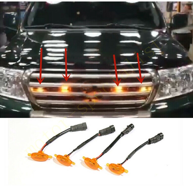 LED Car Front Grille LED Amber Light Raptor Style Light Kit Decor W ...