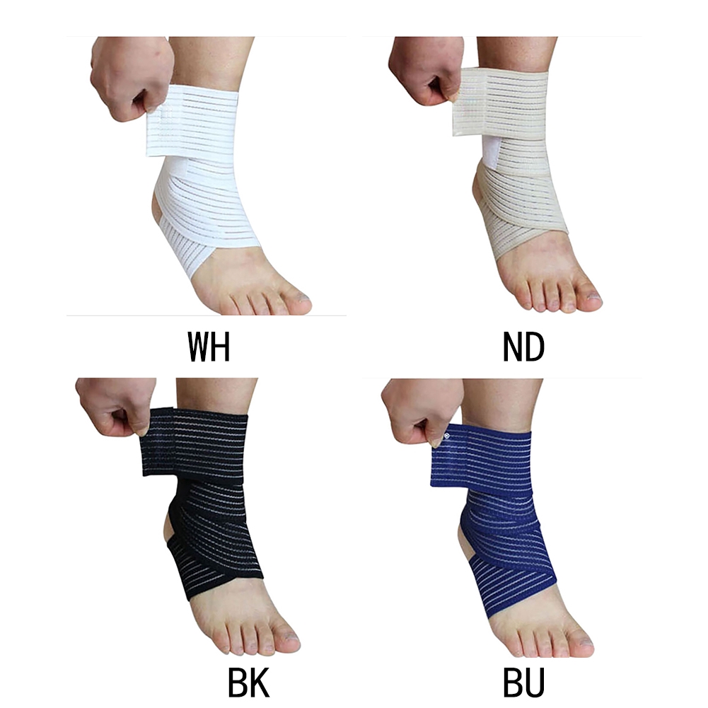Elastic Ankle Support Foot Compression Wrap Bandage Brace with Velcro ...