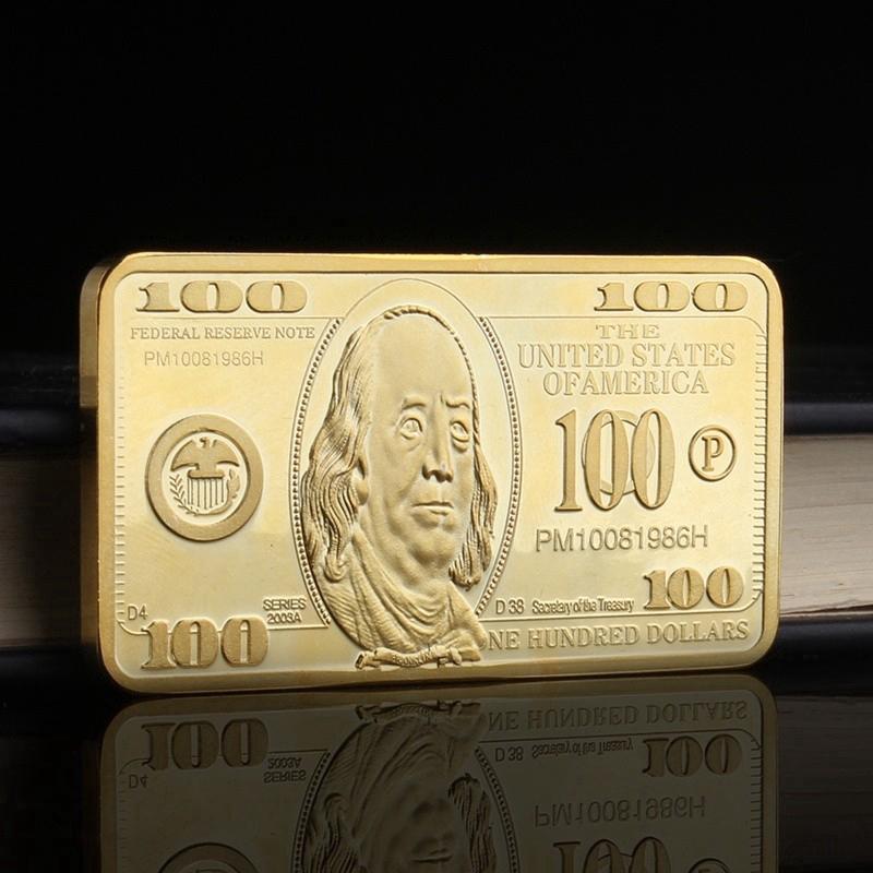 100 dollar gold bar gold-plated souvenir coin metal as a collectible ...