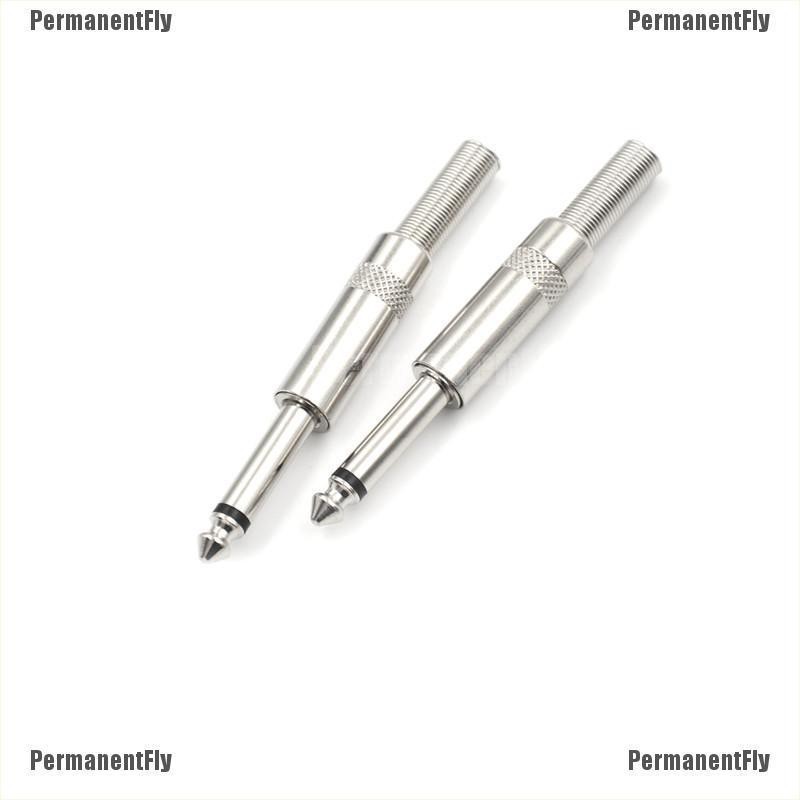 PermanentFly 2pcs 6.35mm Male Plug 6.5mm Connector Mono Audio Plug Jack ...