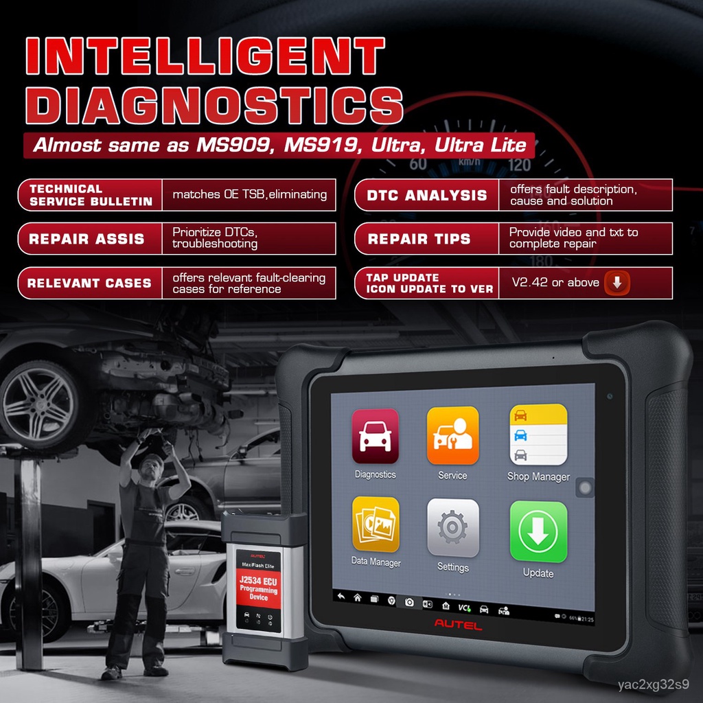 Autel Maxisys EliteII OBD2 Scanner J2534 ECU CodingampProgramming Intelligent Scan Tool Bi ...