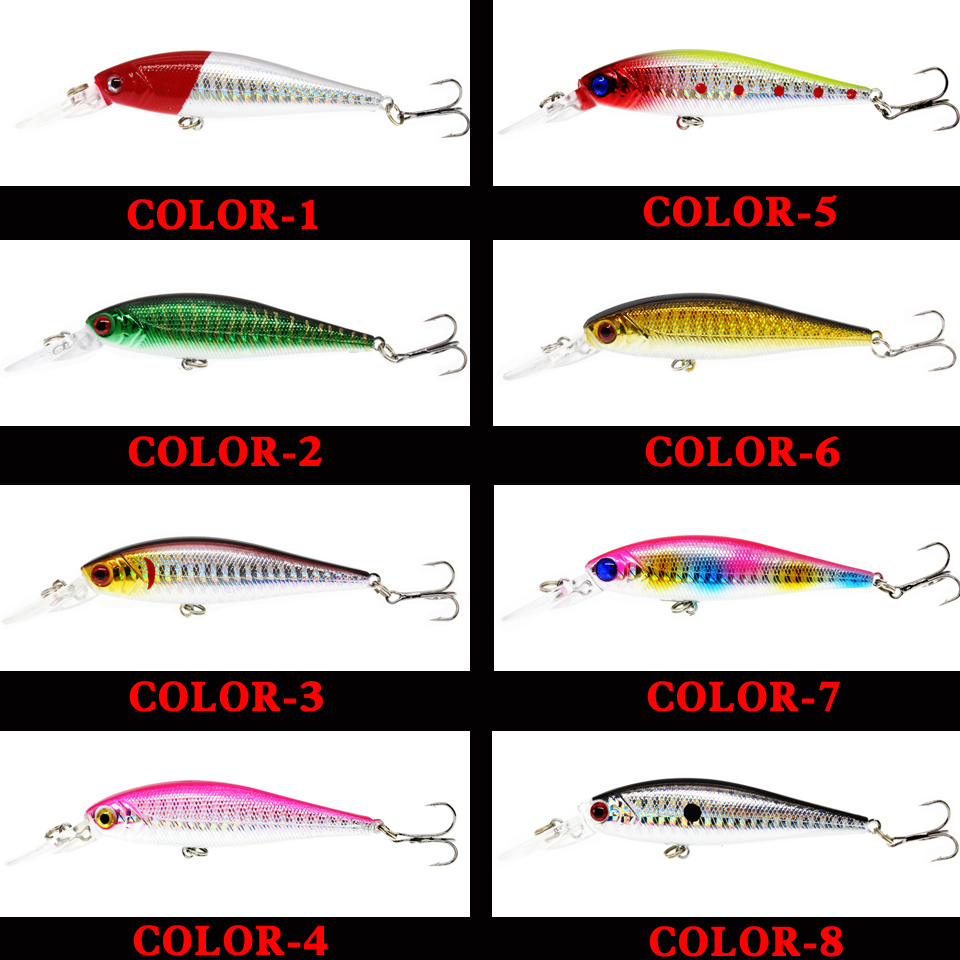 16pcs set Floating Minnow Fishing Lure Hard Artificial Crank Baits 3D Eyes 10cm 9.5g Wobblers ...