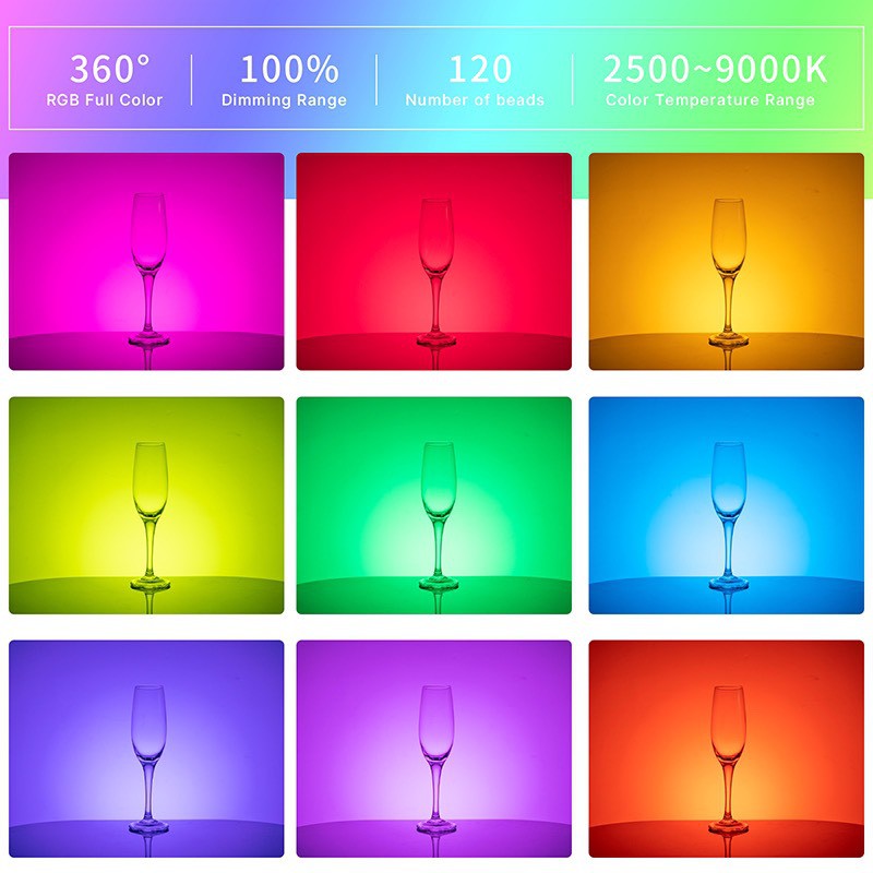 Ulanzi VL120 RGB Video Light ขนาดเล็กแบบพกพา 2500K-9000K LED ชาร์จไฟได้ ...