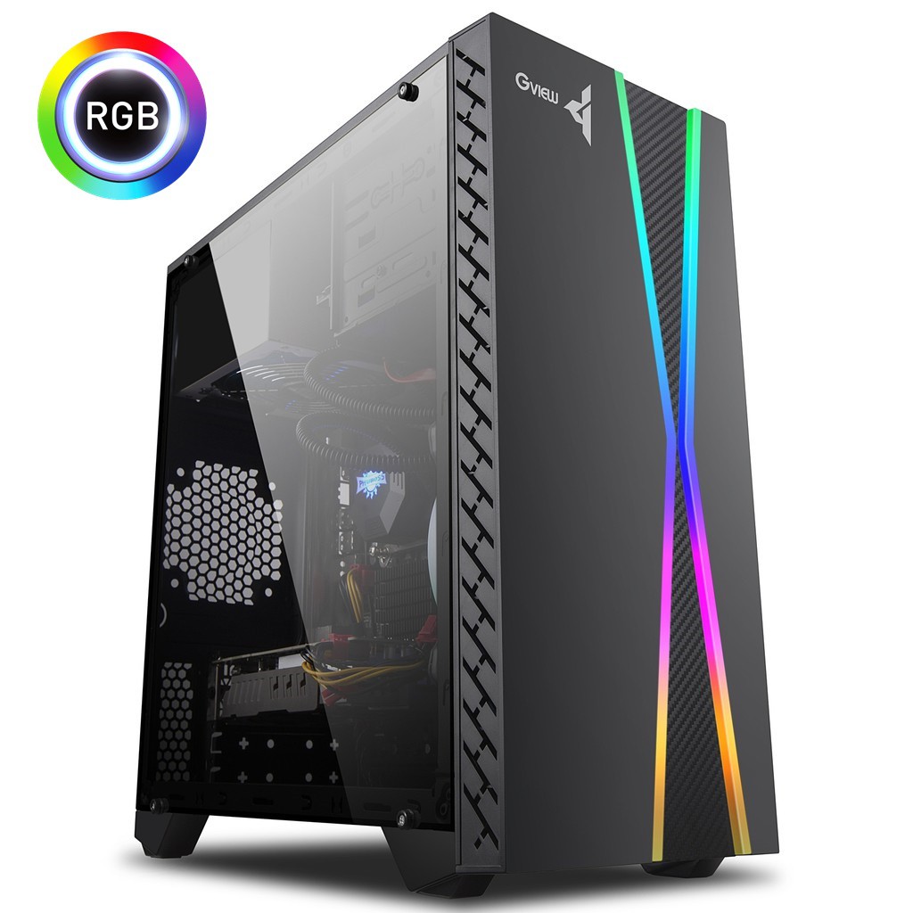 CASE (เคสเกมมิ่ง) GVIEW i2-30 , i2-31 Micro-ATX ไฟ RGB แจ่มๆ สวยๆ ...
