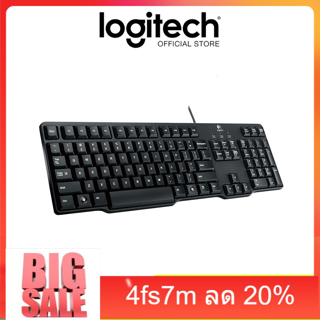 Logitech K100 Classic PS2 Keyboard (คีย์บอร์ด) คีย์แคป ไทยอังกฤษ - logi ...