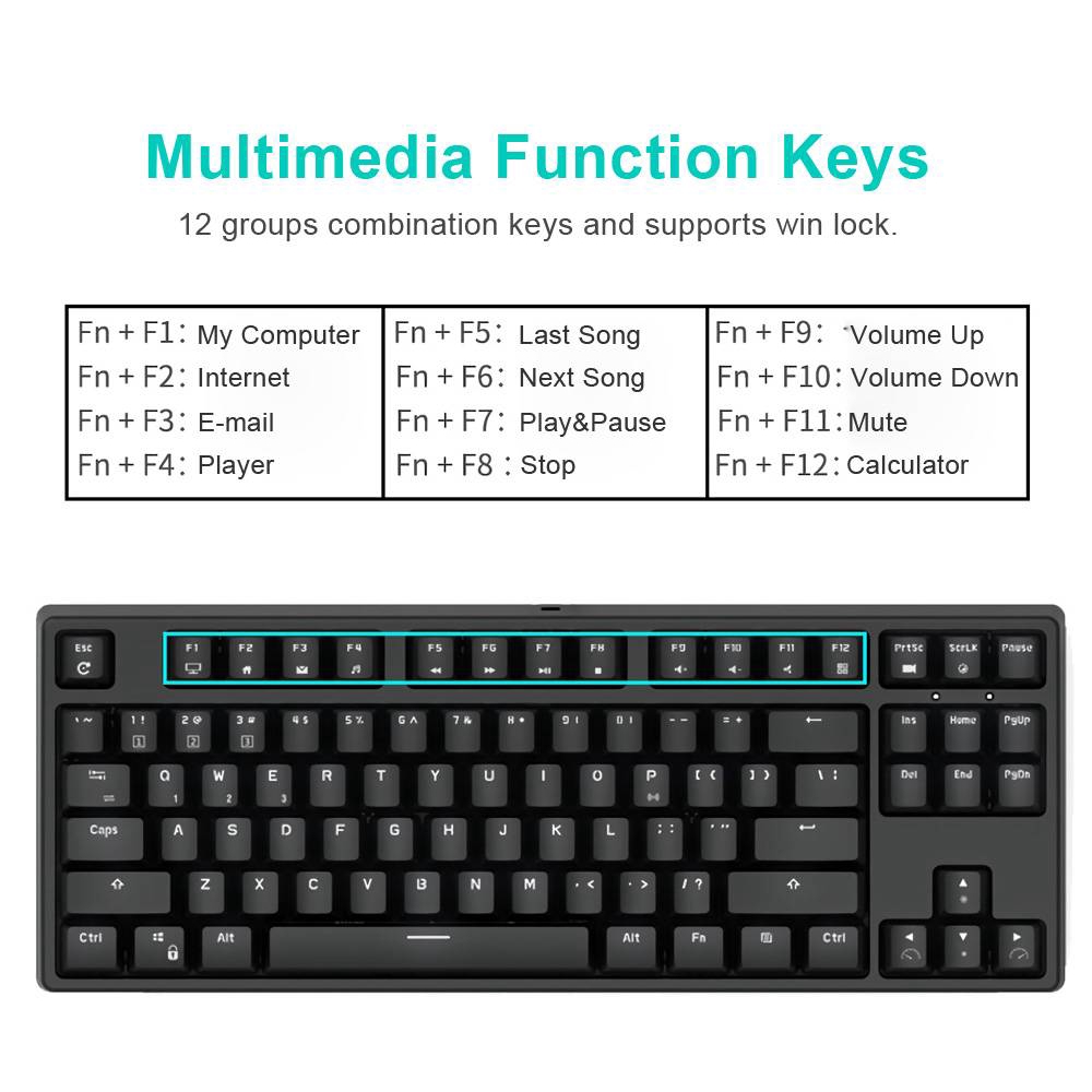 Ready Stock! Royal Kludge Sink104 Mechanical Gaming Keyboard Bluetooth ...