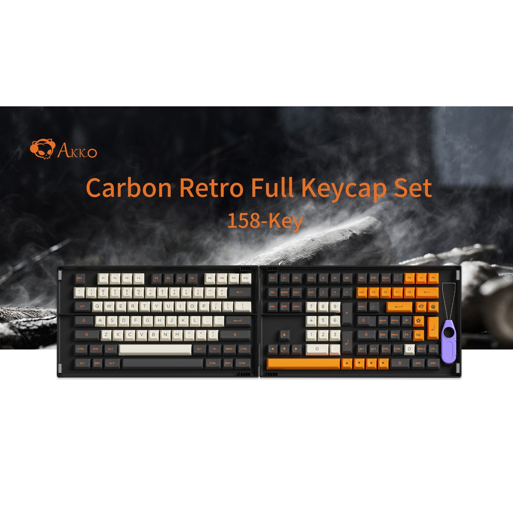 Akko Carbon Retro Keycaps Mechanical Keyboard Keycap ASA Profile Full ...