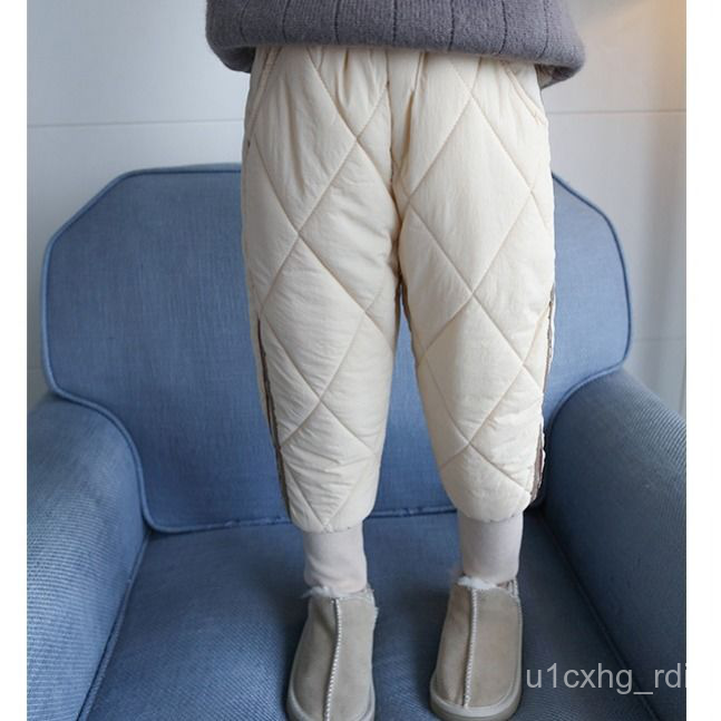 บวกกำมะหยี่หนาเด็กชายและเด็กหญิงกางเกงผ้าฝ้ายอบอุ่นเสื้อผ้าเด็กกางเกงขา ...