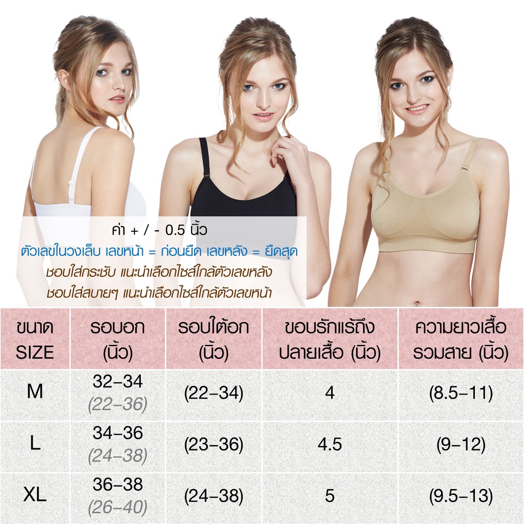 สุดคุ้ม 4 ตัว Cherilon Smooth Bra เสื้อชั้นใน เชอรีล่อน ไร้โครง ยกกระชับอก เก็บเนื้อส่วนเกิน ...