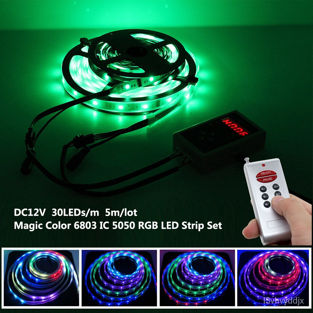 {new}20216803 IC Dream Color 5050 RGB LED Strip 5 M + RF Magic ...