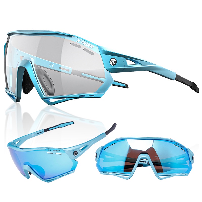 X-TIGER Photochromic Bike Glasses New EXS 5 Lens Cycling Eyewear UV400 Sports Sunglasses Men ...