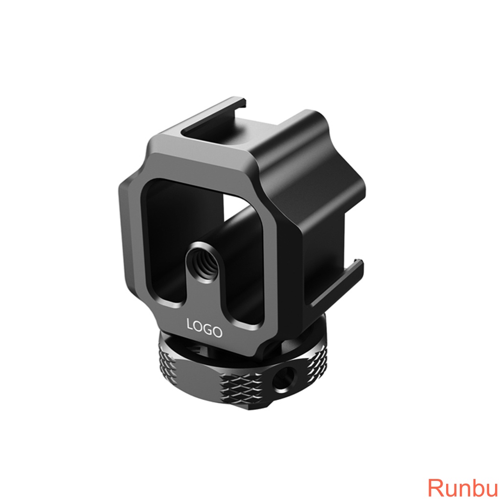 Runbu-Alloy 3 in 1 Cold Shoe Mount Adapter Portable Reusable Removable ...