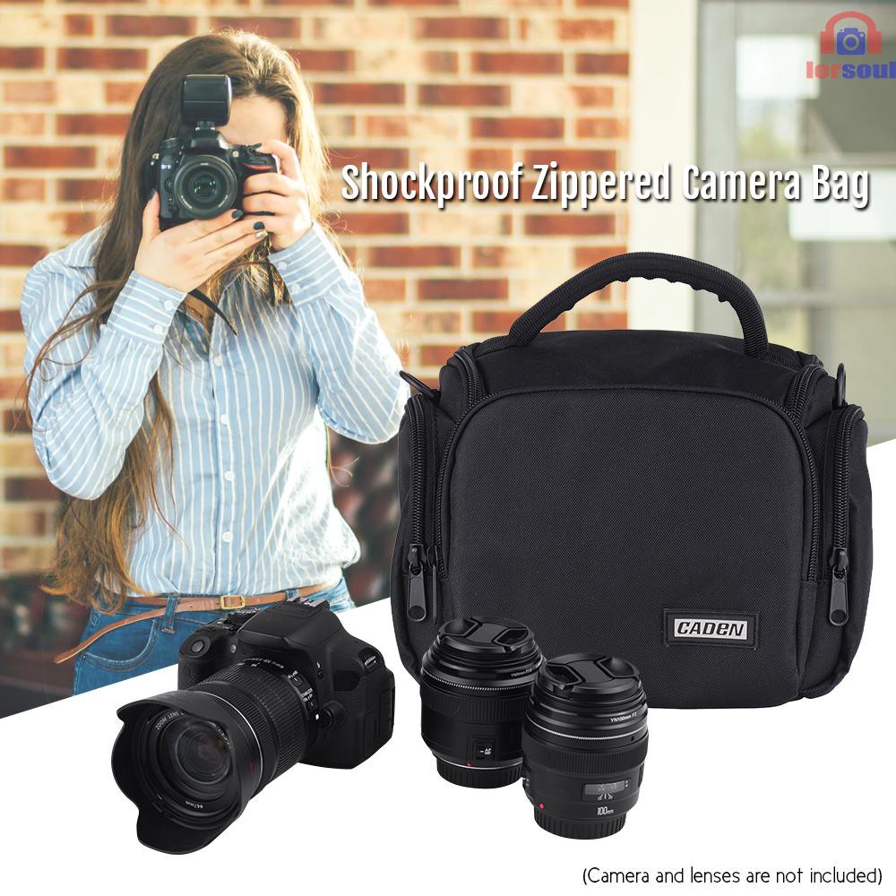 CADEN Padded Camera Bag Zippered Design Shockproof Black for Nikon ...