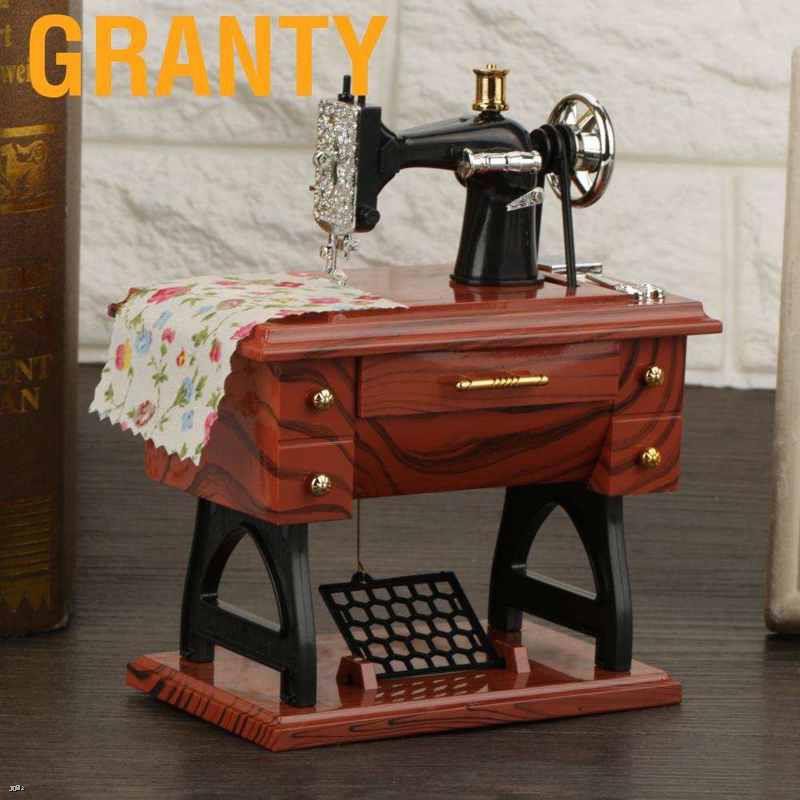 granty กล่องดนตรีไขลานรูปจักรเย็บผ้าขนาดเล็กสไตล์วินเทจ - 3k_d8ywl7z ...