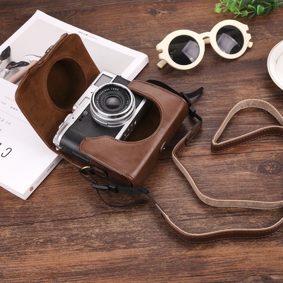 Full Body Precise Fit PU Leather Digital Camera case Bag box Cover for Fujifilm Fuji x100v X ...