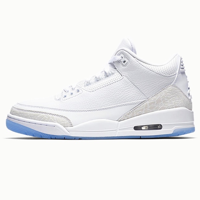 Air Jordan 3 AJ3 Same Style with Chen Guanxi Burst Crack Pure White Cat ...