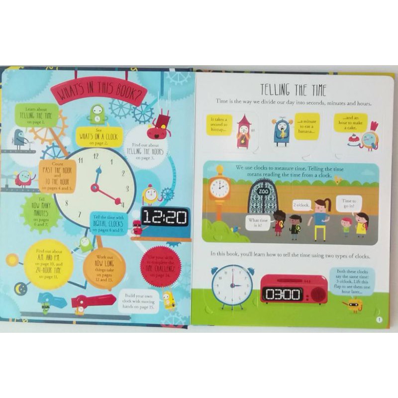 Lift-the-Flap Telling the Time เหมาะสำหรับ 3 ขวบ Board book กระดาษแข็ง ...