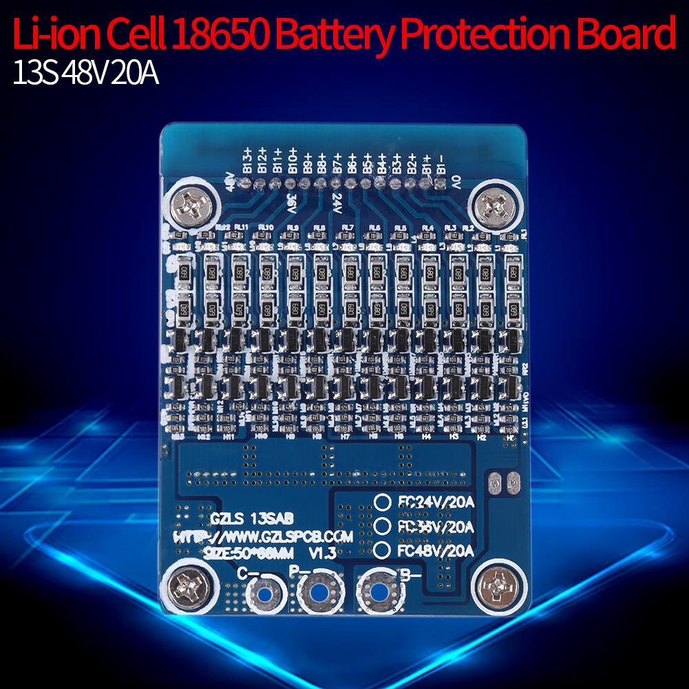 With 48V 13S Battery 20A Cell Function 18650 Li-ion Balance Protection ...