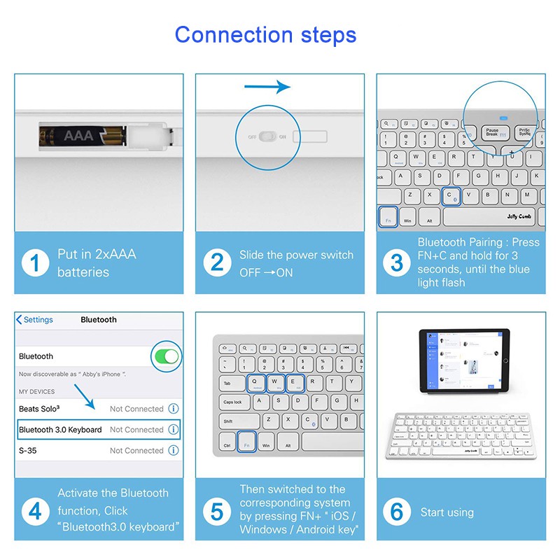 Wireless Keyboard Bluetooth 3.0 Korean Keyboard Arabic For IOS Andriod ...