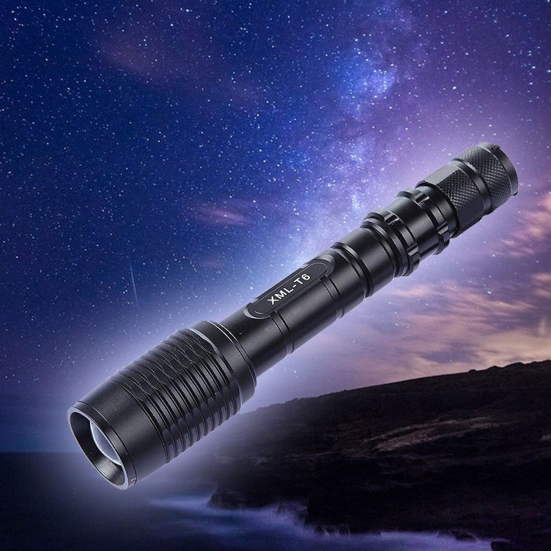 ไฟฉายพร้อมใช้ CREE XML T6 LED Zoom Flashlight Waterproof Torch 5000LM 5 Mode 2 Battery ที่ชาร์จ ...