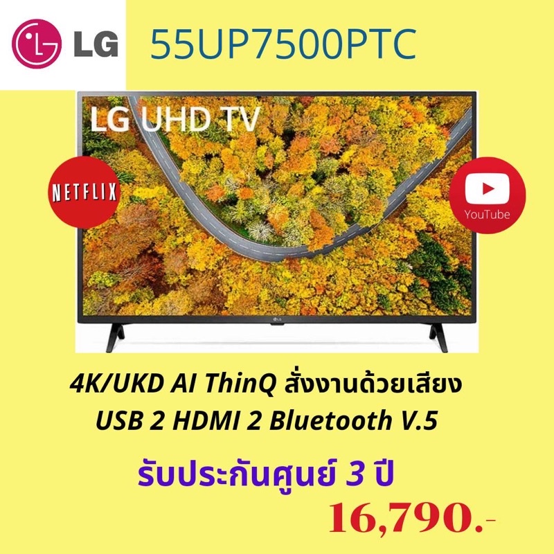 LG 4K Smart TV UHD 65 รุ่น 65UN7300 LG ThinQ AI (ปี2020 ...