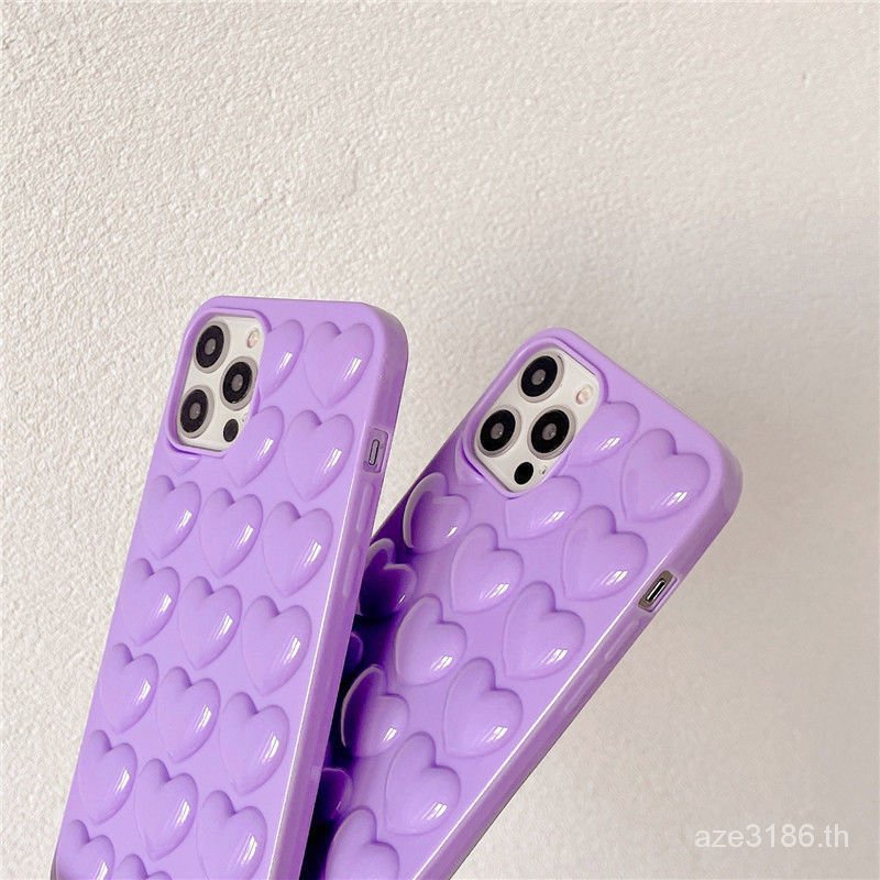 Purple Phone Case For iPhone 12 11 Pro max 7 8 Plus X XR XS i12 Solid ...