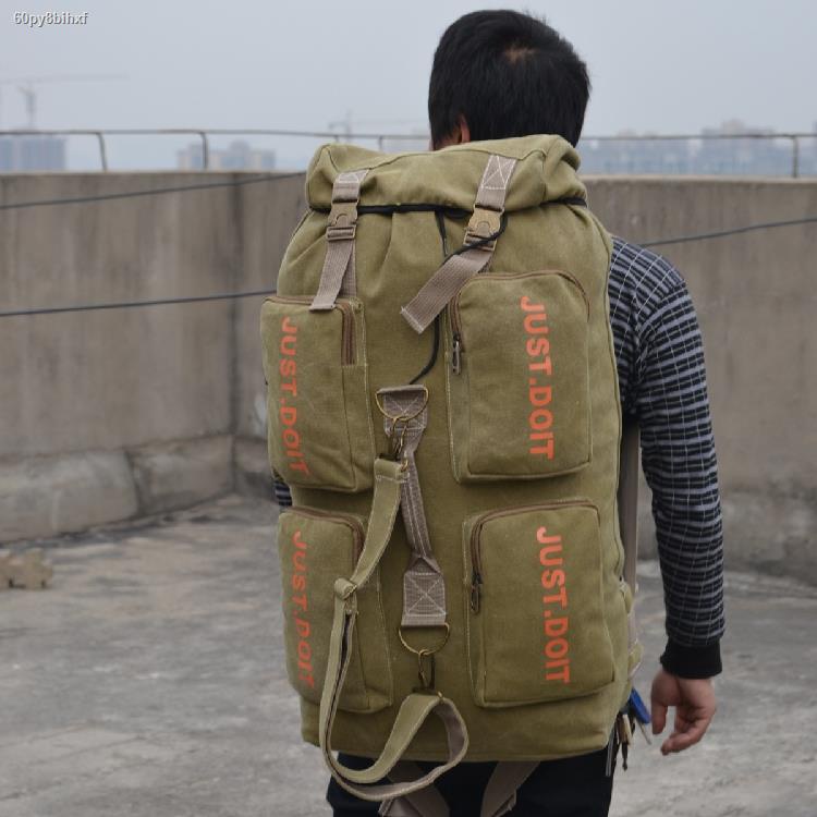 เตรียมจัดส่งBaoqi กระเป๋าปีนเขาผ้าใบ 80L กระเป๋าเป้สะพายหลังผู้ชายความ ...