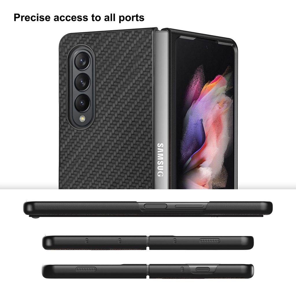 Casing For Samsung Galaxy Z FOLD 3 Phone Case Carbon fiber Pattern ...
