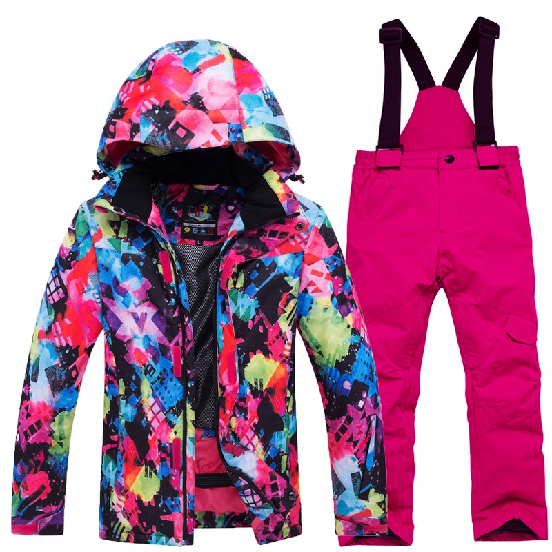 Thermal Kids Ski Suit Boys Girls Ski Jacket Pants Set Windproof ...