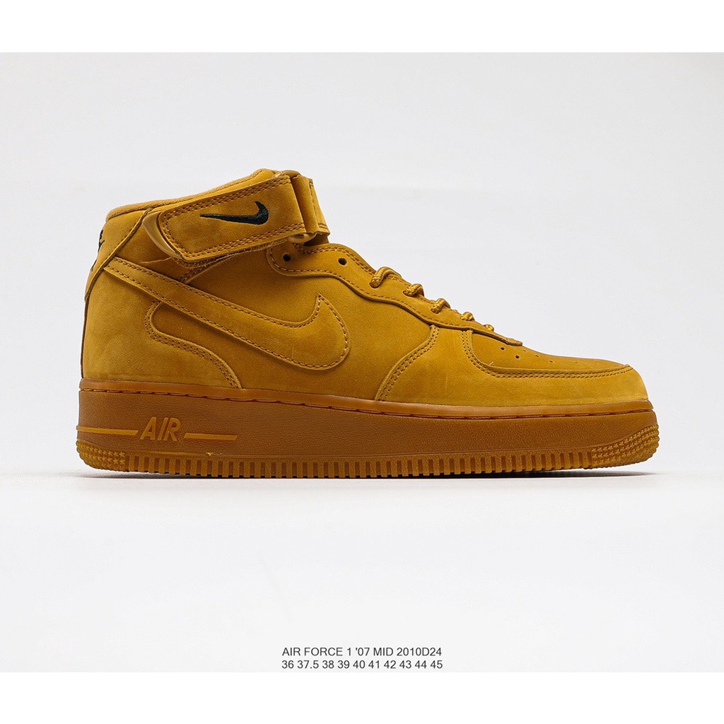 Nike Air Froce 1 Mid 07 PRM Wheat Flax Mens and Womens Middle Cut ...
